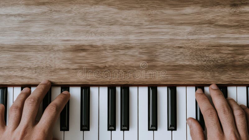 Hands on a piano keyboard stock image. Image of piano - 374110091