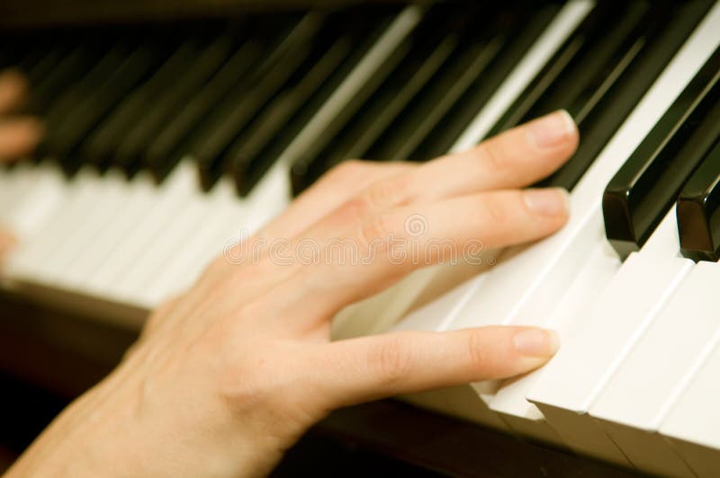 Hands of a piano player stock image. Image of close, light - 10119233