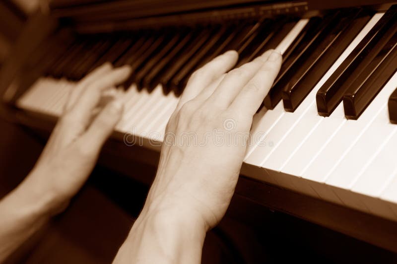 Hands of a piano player stock image. Image of musician - 10119235