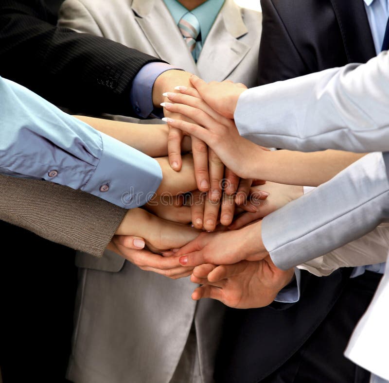 Hands piled on top stock photo. Image of communication - 17472862