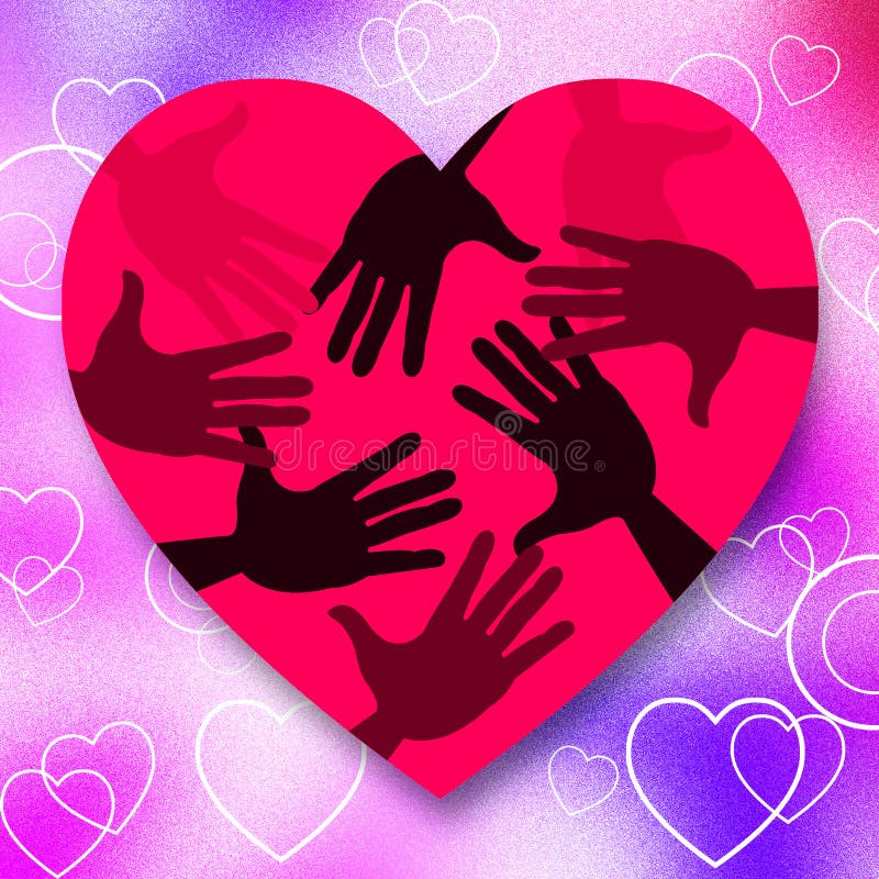 Hands Pink Means Valentines Day and Arm Stock Illustration ...