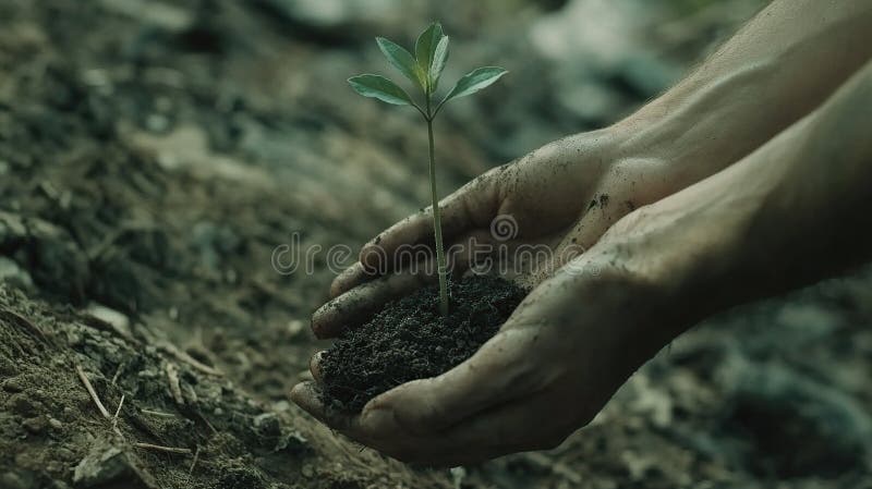 Hands Planting Sapling, Forest, Soil, Regeneration Stock Image - Image ...