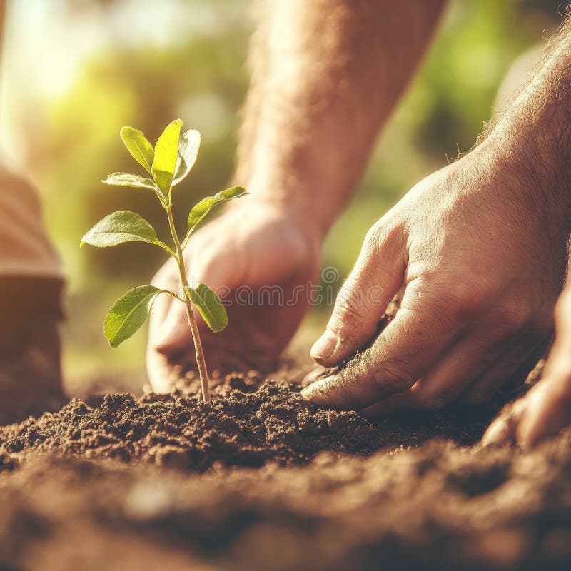 Hands Planting Young Tree, Growth, New Life, Environmental Conservation, Sustainable Development ...