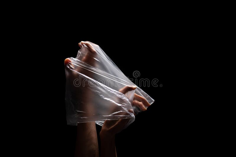 Hands in Plastic Bag. Ban and Reducing of Plastic in Environment Stock ...