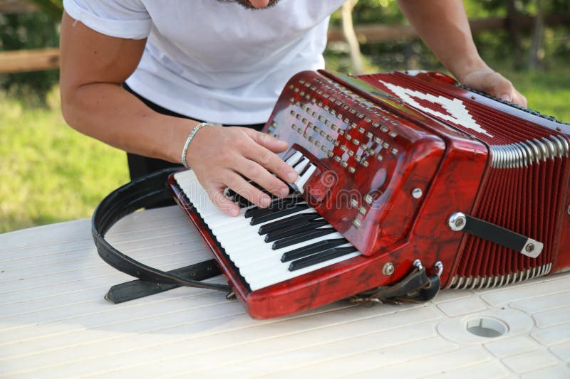 Hands of a Player Preparing To Play Accordion Stock Photo - Image of ...