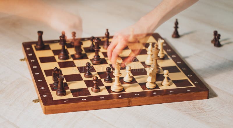 Hands Playing Chess with Motion Ghost Effect Stock Photo - Image of ...