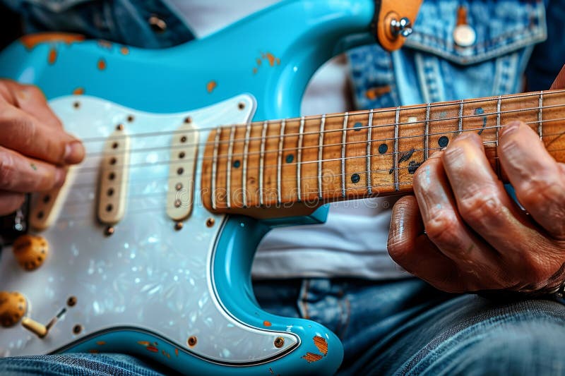 Hands Playing Guitar in Recording Studio Exploring the Journey of ...