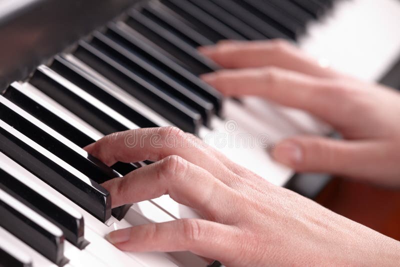 Hands Playing Music on the Piano Stock Image - Image of piano, human ...