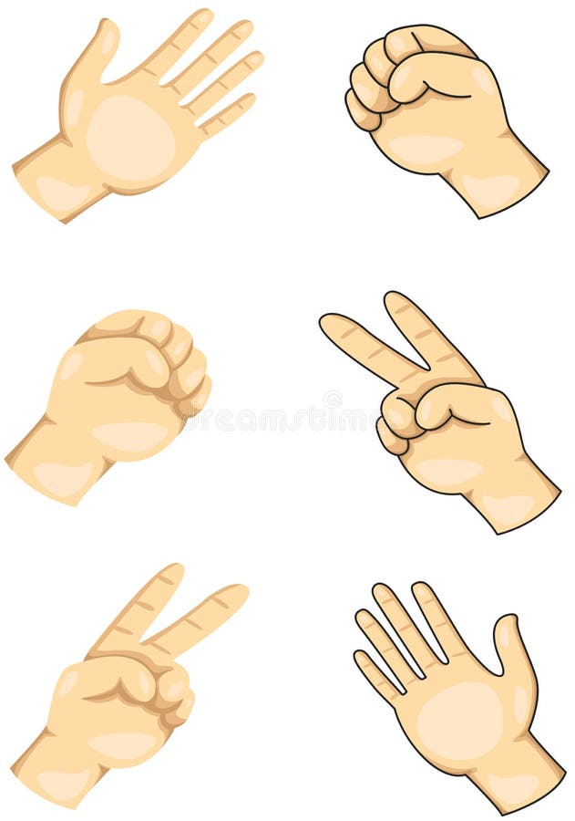 Hands Playing Scissors, Paper and Rock Stock Vector - Illustration of ...