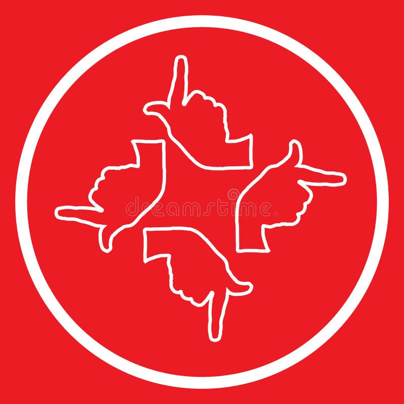 The Hands Point Left, Right , Up And Down Stock Vector - Illustration ...