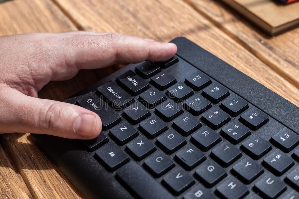 Hands Pointing Pressing Computer Keyboard Keys Typewriting New Ideas ...