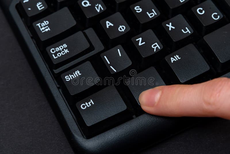 Hands Pointing Pressing Computer Keyboard Keys Typewriting New Ideas ...
