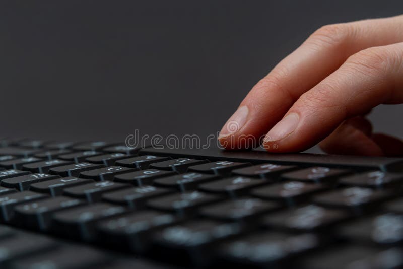 Hands Pointing Pressing Computer Keyboard Keys Typewriting New Ideas ...