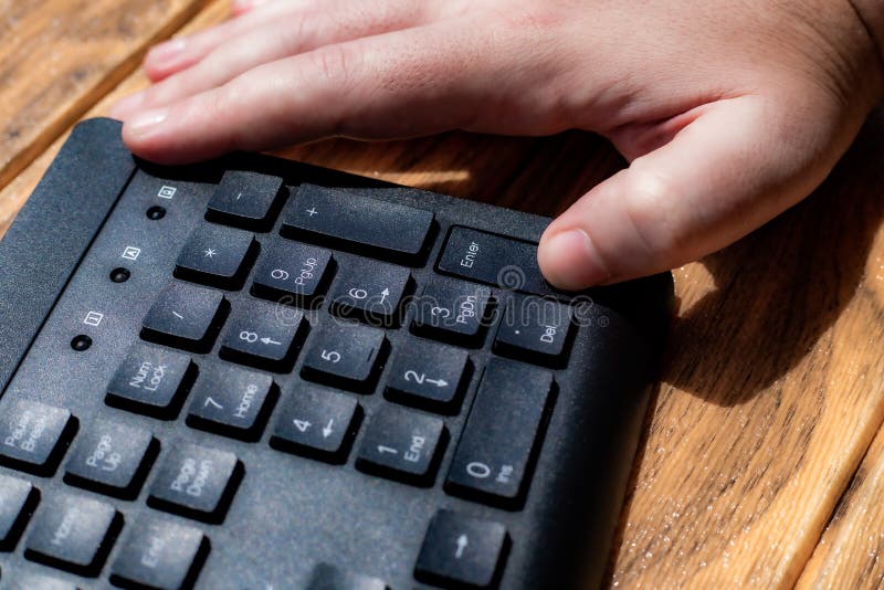 Hands Pointing Pressing Computer Keyboard Keys Typewriting New Ideas ...