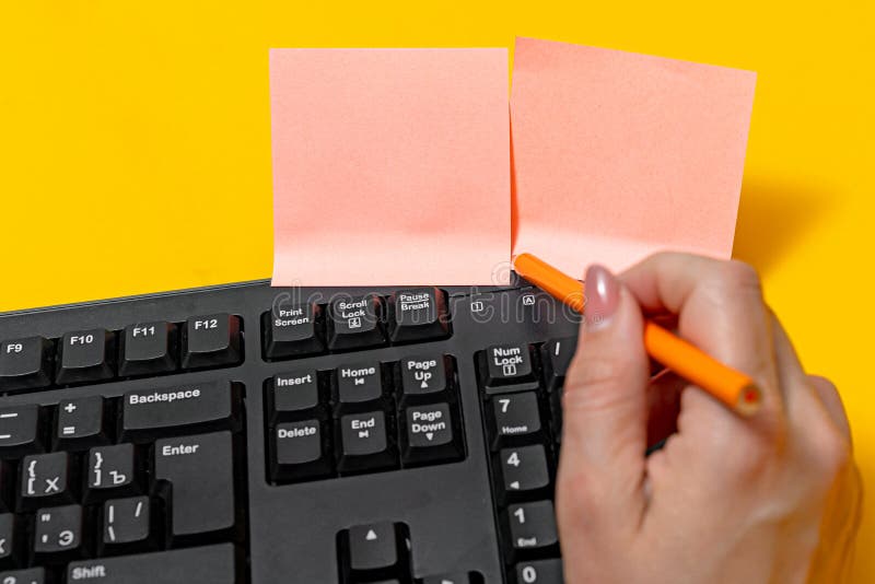 Hands Pointing Pressing Computer Keyboard Keys Typewriting New Ideas ...