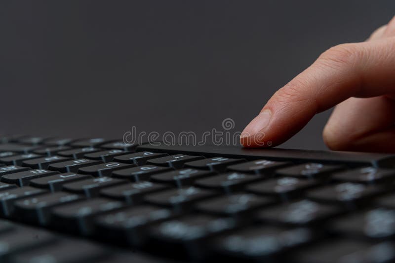 Hands Pointing Pressing Computer Keyboard Keys Typewriting New Ideas ...