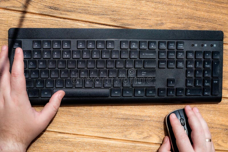 Hands Pointing Pressing Computer Keyboard Keys Typewriting New Ideas ...