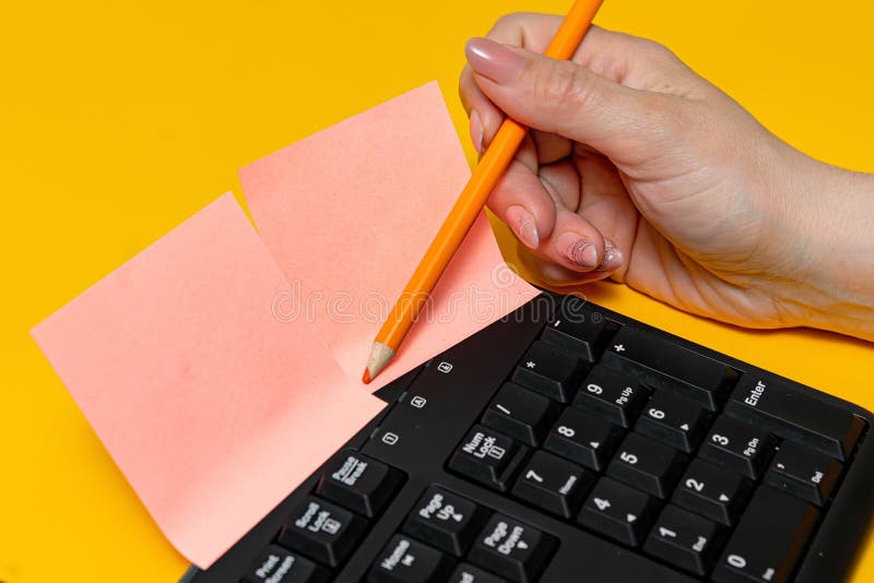 Hands Pointing Pressing Computer Keyboard Keys Typewriting New Ideas ...