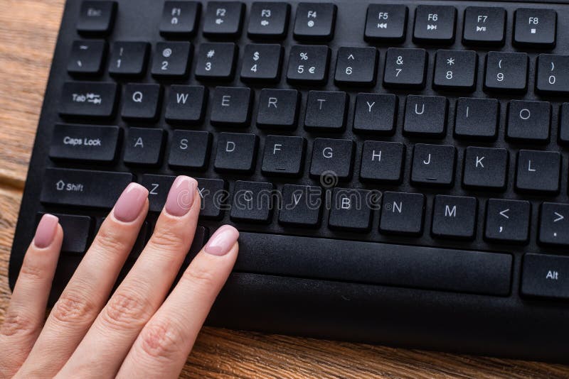 Hands Pointing Pressing Computer Keyboard Keys Typewriting New Ideas ...