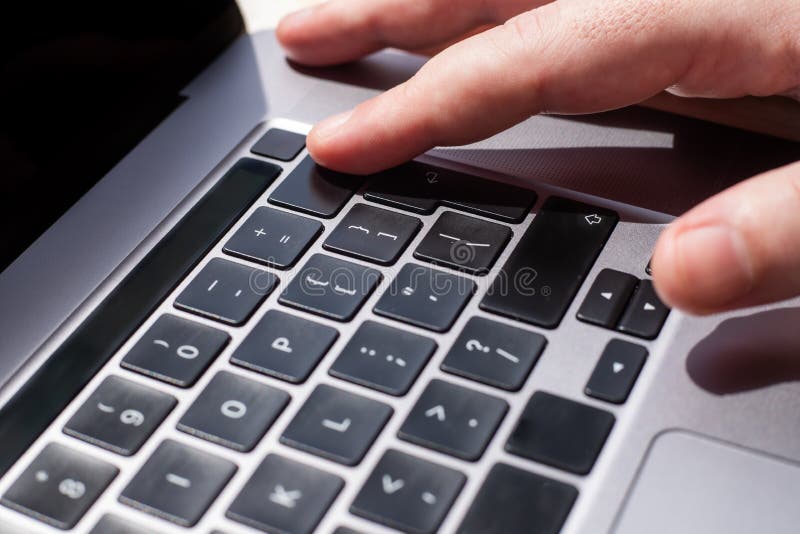 Hands Pointing Pressing Computer Keyboard Keys Typewriting New Ideas ...