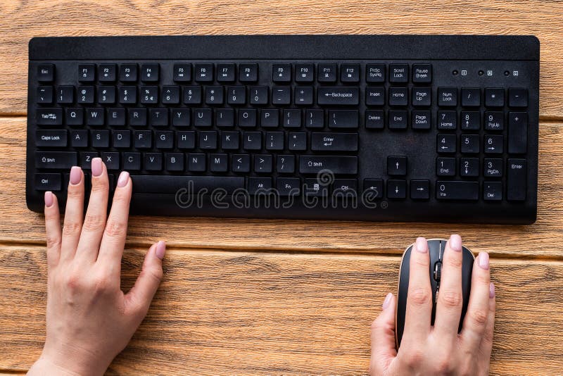 Hands Pointing Pressing Computer Keyboard Keys Typewriting New Ideas ...