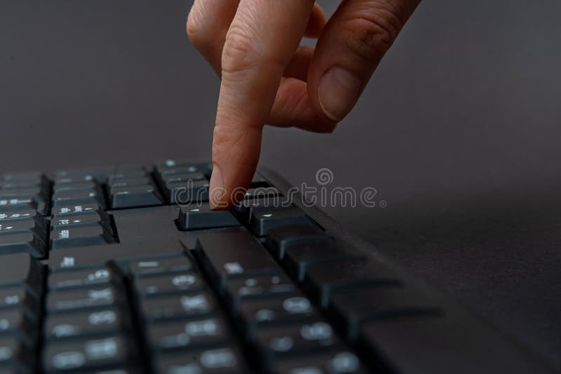 Hands Pointing Pressing Computer Keyboard Keys Typewriting New Ideas ...