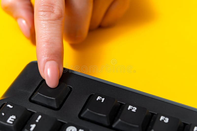 Hands Pointing Pressing Computer Keyboard Keys Typewriting New Ideas ...