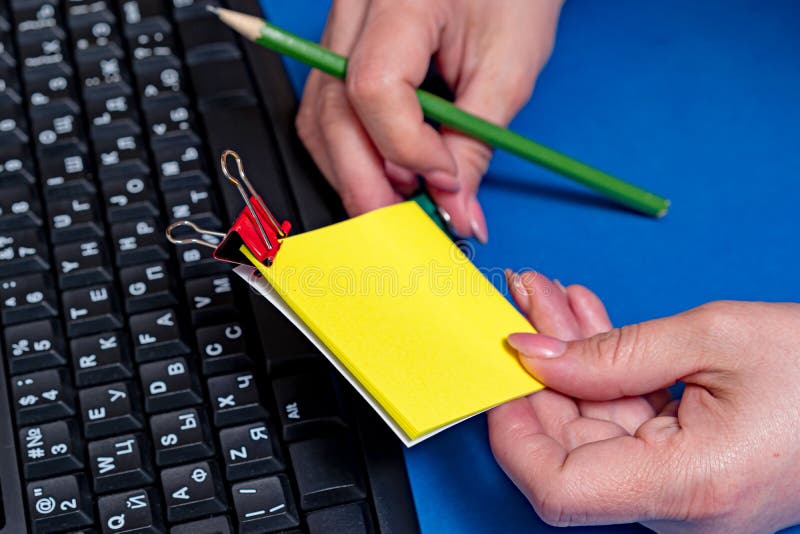 Hands Pointing Pressing Computer Keyboard Keys Typewriting New Ideas ...