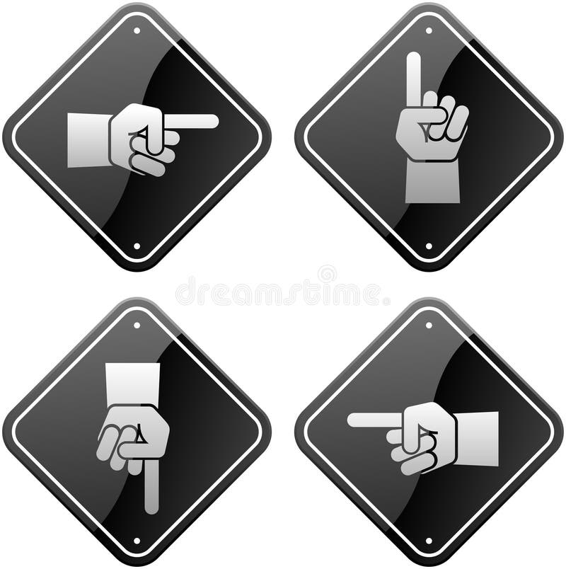 Hands pointing signs stock illustration. Illustration of signs - 26319034