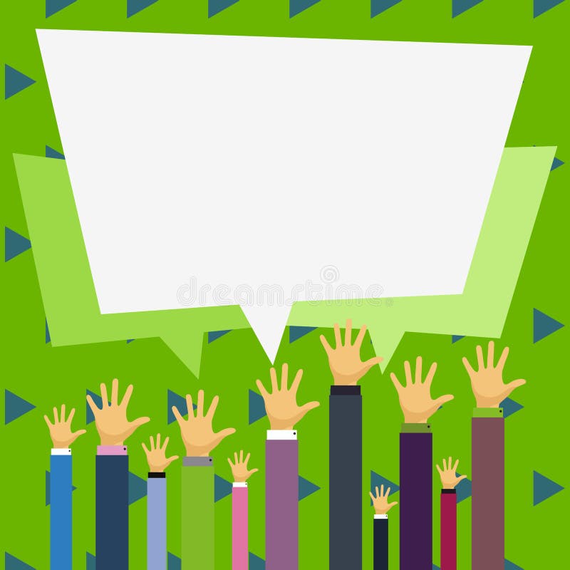 Hands Raised Up Pointing To Whiteboard with Important Information. Big ...