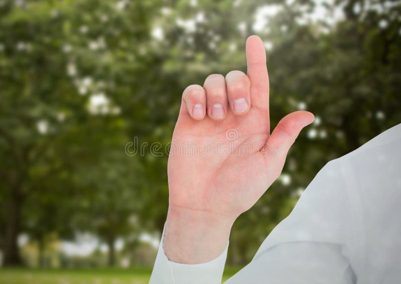Hands Pointing Up in Front of Trees Stock Image - Image of business ...
