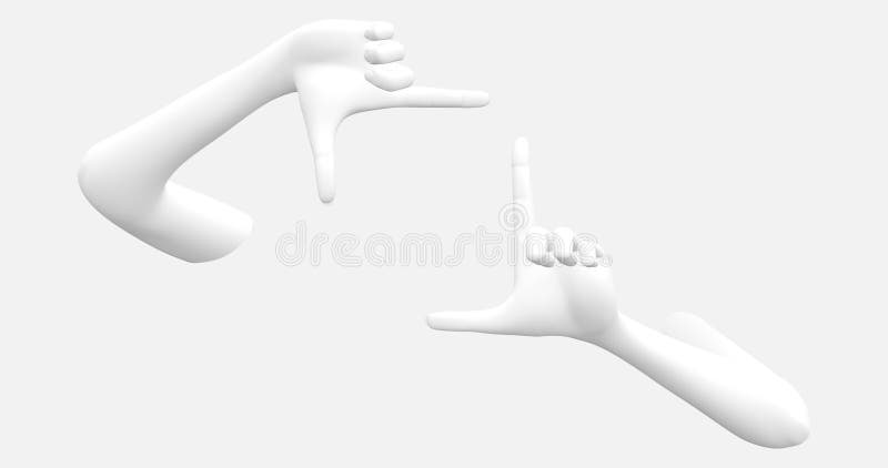Eps10. Hands in Position, Symbolizing a Frame Against a White Wall ...