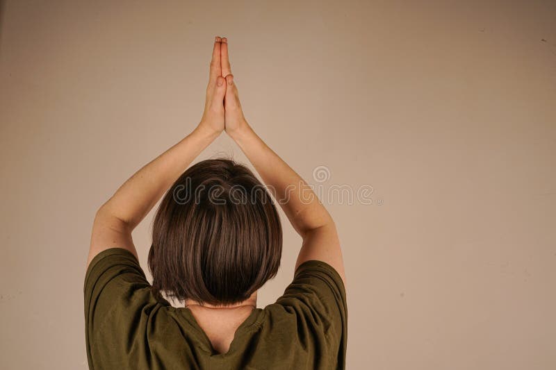 The Hands are Positioned in a Balanced and Peaceful Pose. Two Palms are ...