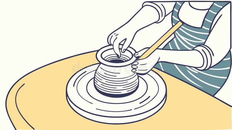 Hands on Pottery Wheel, Ceramic Art and Craft, Pottery Making Vector ...