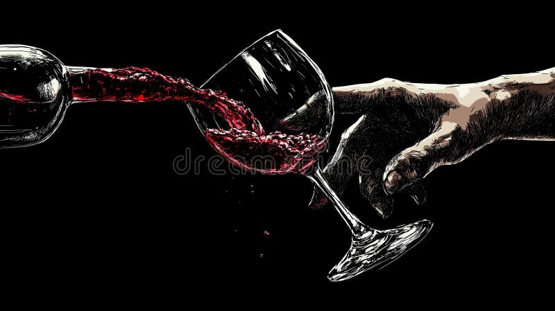 Hands Pouring Red Wine into Glass. Stock Photo - Image of beverage ...