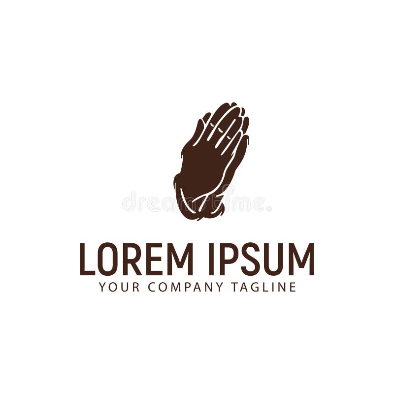 Hands Pray Logo Design Concept Template Stock Vector - Illustration of ...