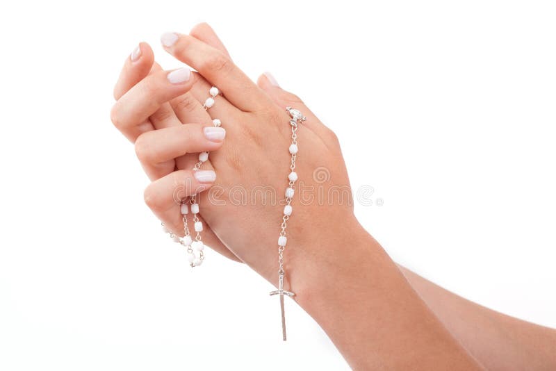 Woman in prayer pose stock image. Image of hands, intuitive - 69944007
