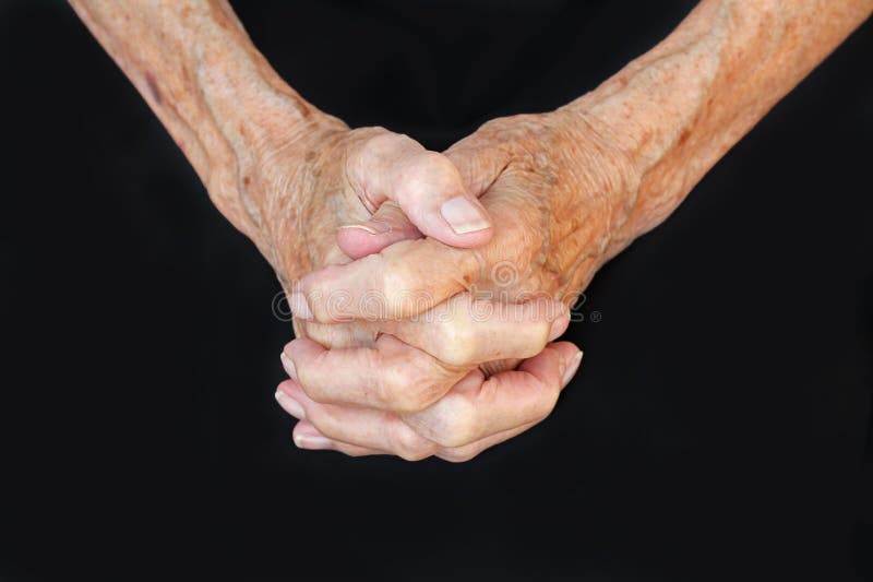 The Hands of a Praying Old Woman Stock Photo - Image of help, believe ...