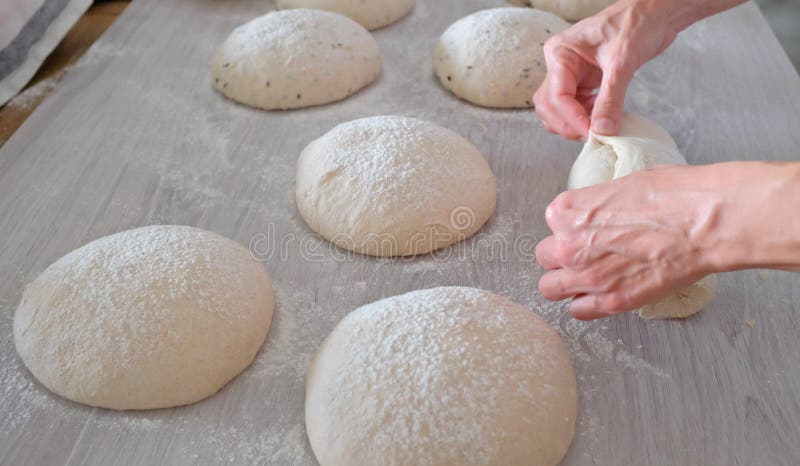 Process of Preparing Sourdough Bread Stock Image - Image of fold ...