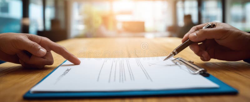 The Hands Preparing To Sign a Contract in a Professional Office Setting ...