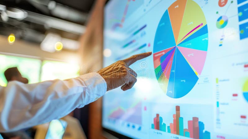 Hands of a Presenter Interacting with a Touchscreen Presentation during ...