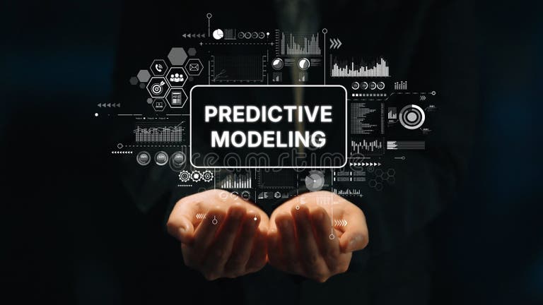 Hands Presenting Concept of Predictive Modeling with Data Visualization and Analytical Graphics ...