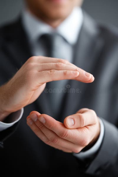 Hands Presenting a Concept in a Professional Setting Stock Illustration ...