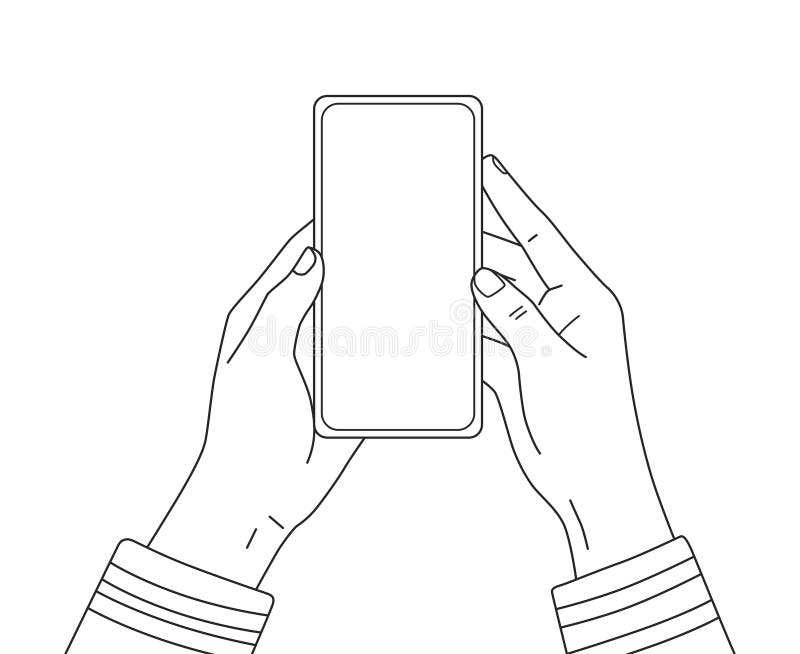 Hands Presenting an Empty Mobile Phone Screen Stock Vector ...
