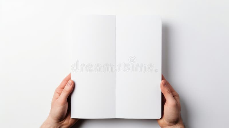 Hands Presenting an Open Book with Blank White Pages Stock Illustration ...