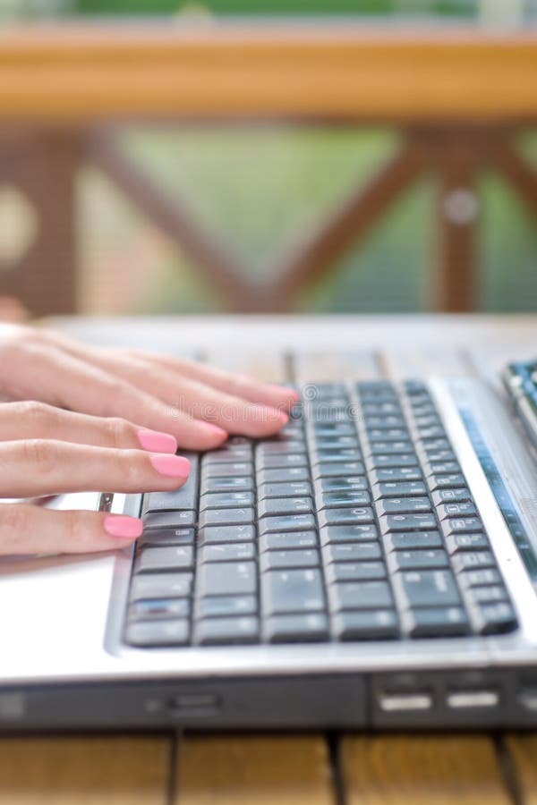 Hands Pressing the Buttons of Keyboard Stock Image - Image of digitally ...
