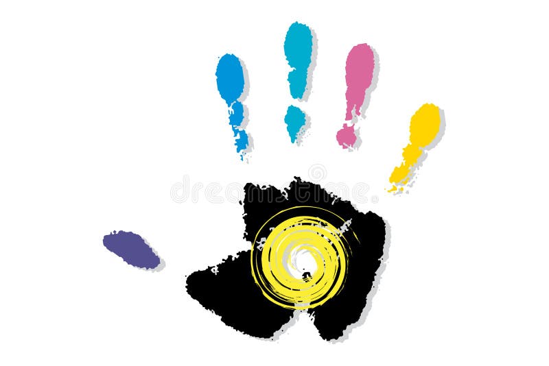 Cmyk handprint stock vector. Illustration of color, concept - 13897019