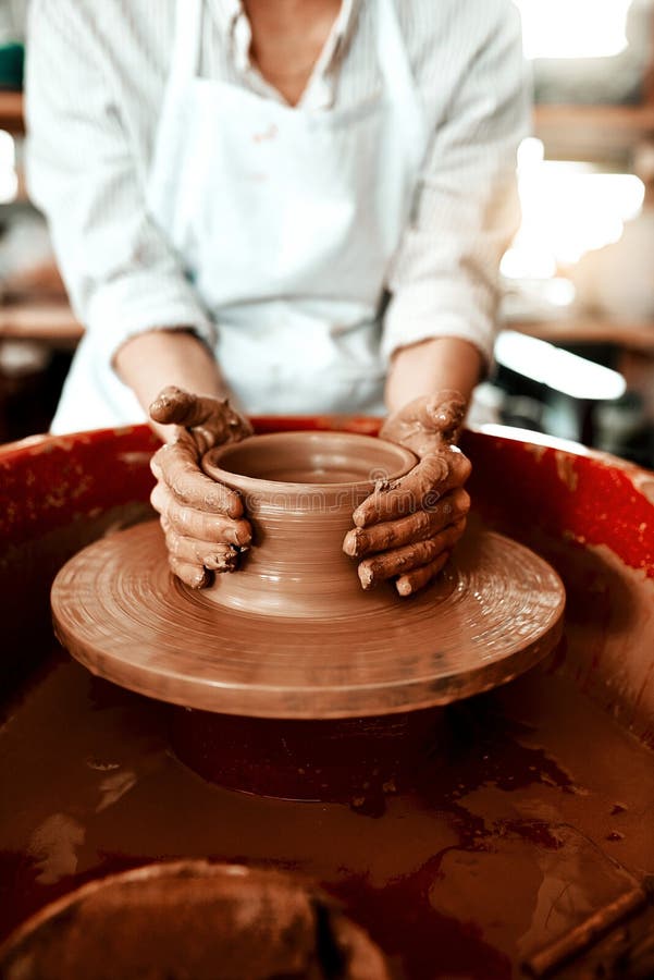 Hands, Process and Pottery in Workshop for Creativity, Art Deco and ...