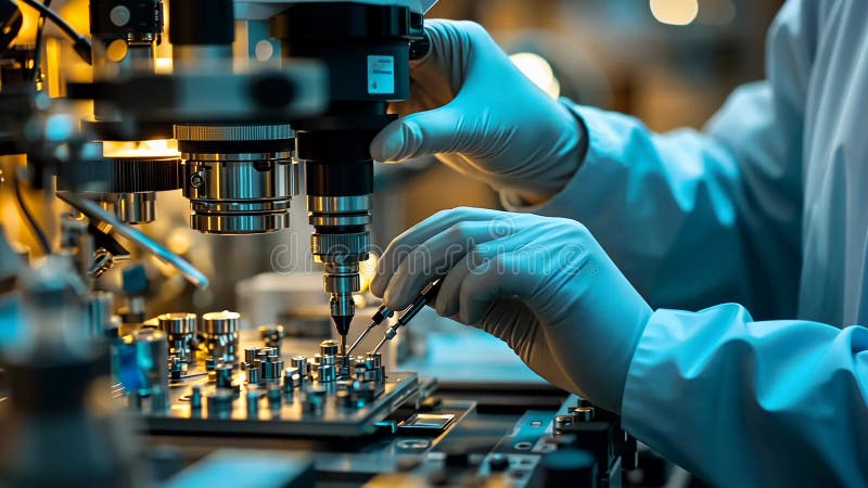 Hands of a Production Technologist Skillfully Working in a Lab Stock ...