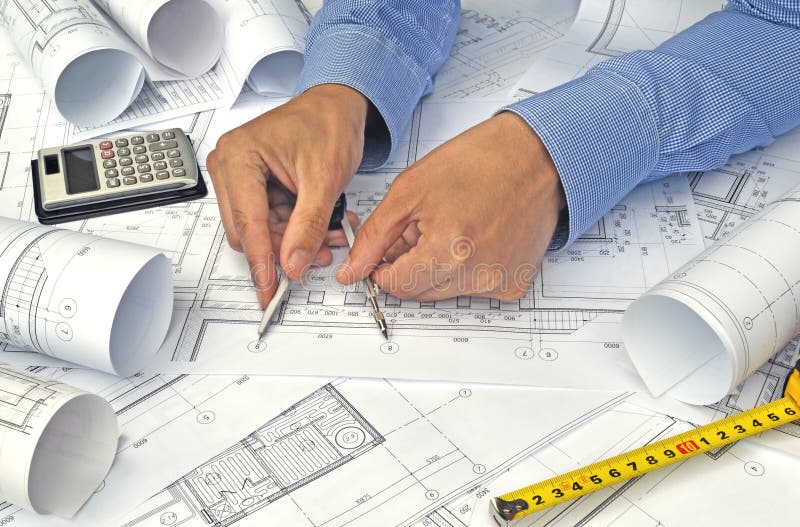 Project drawings stock photo. Image of engineering, frame - 32381076